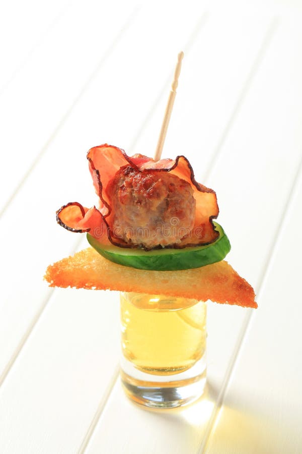 Meatball canape stock photo. Image of food, tapas, slice - 21968302