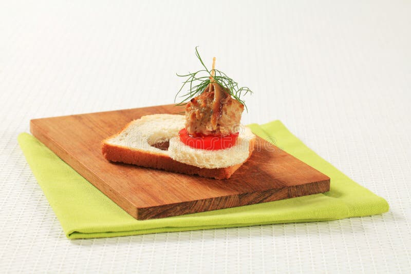 Meatball canape stock photo. Image of food, tapas, slice - 21968302