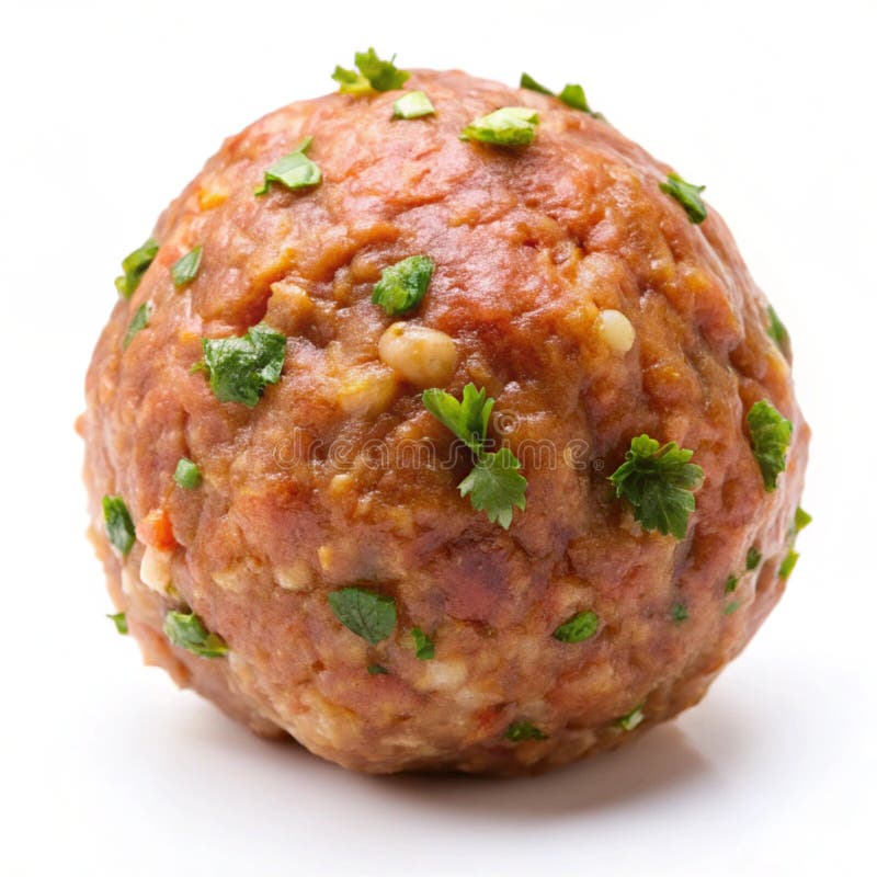 Meatball Isolated on White Background Stock Photo - Image of food, dish ...