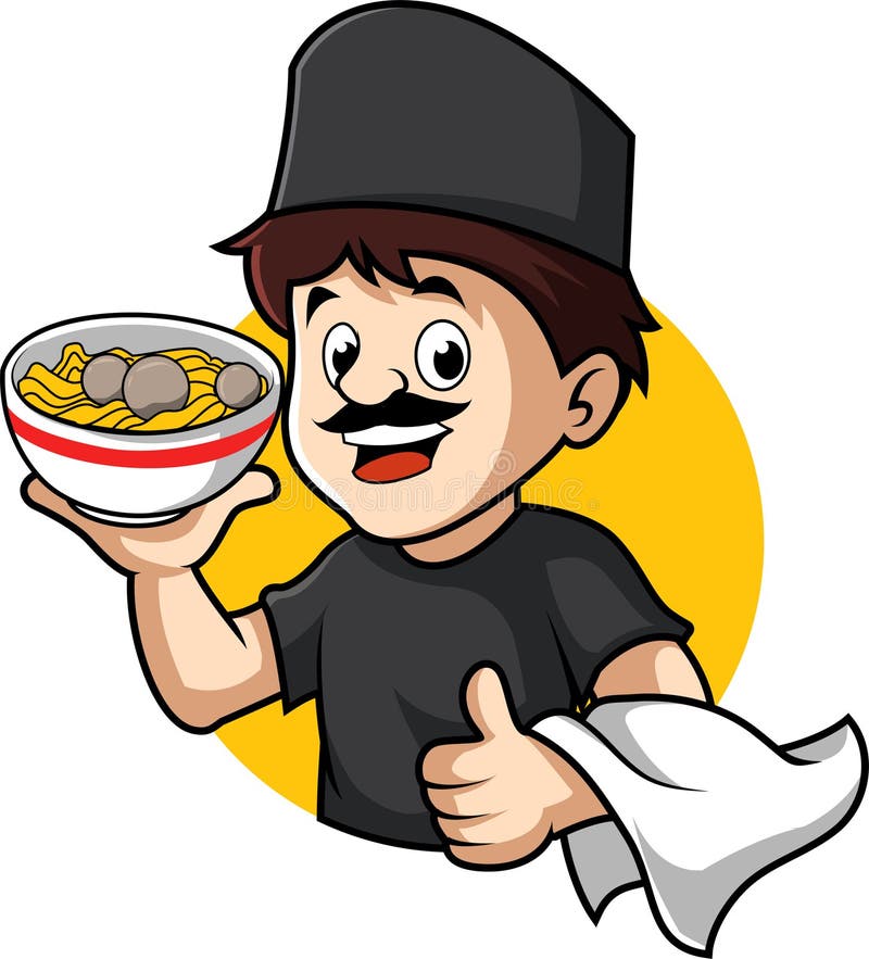 Meatball Man Mascot Cartoon Vector Illustration Stock Vector ...