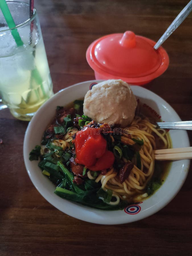 Meatball Noodles Food from Java Indonesia Stock Image - Image of java ...