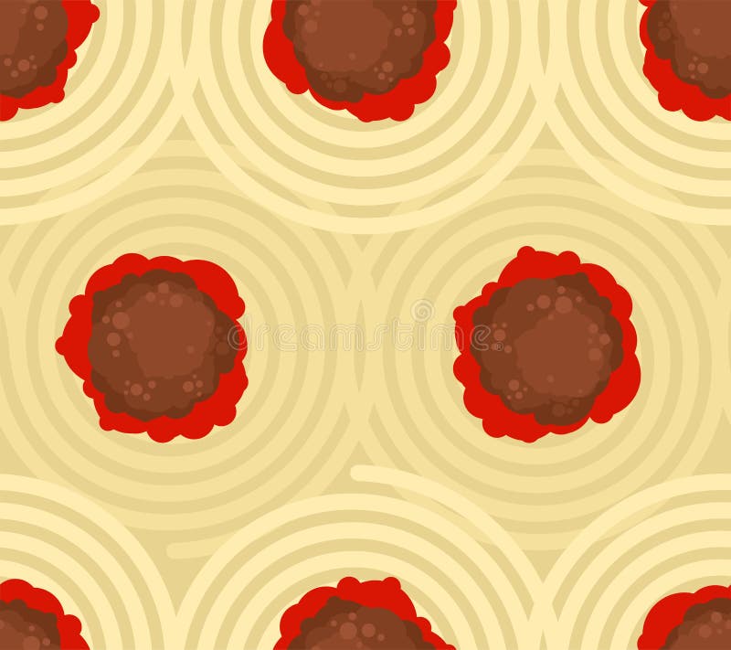 Meatball with Pasta Pattern Seamless. Food Background Stock ...