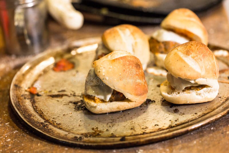 Meatball sliders stock image. Image of restaurant, sauce - 54130497