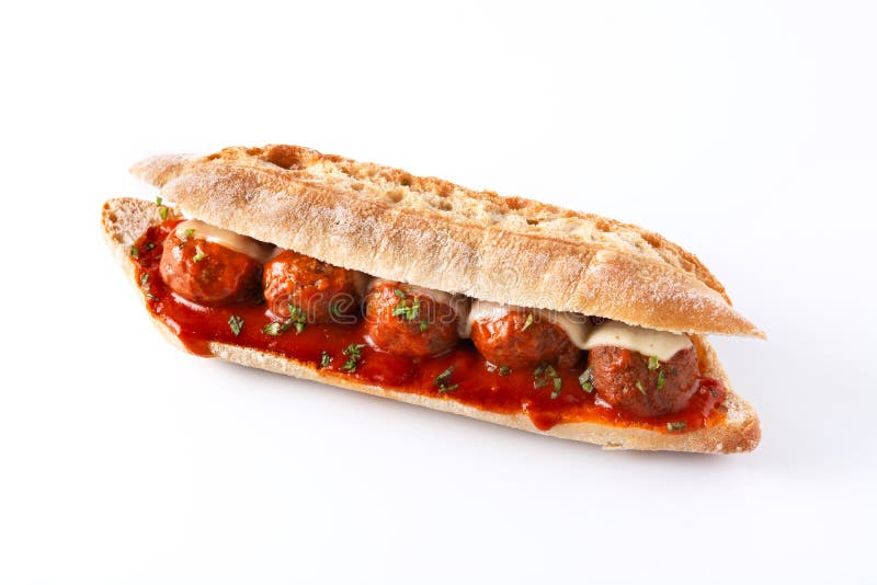 Meatball sub sandwich stock photo. Image of parmesan - 220668726