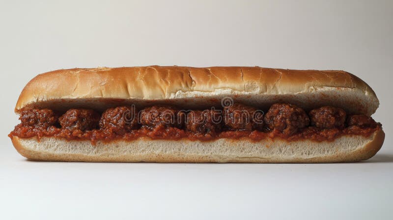 Meatball Sub Sandwich on a White Background Stock Illustration ...