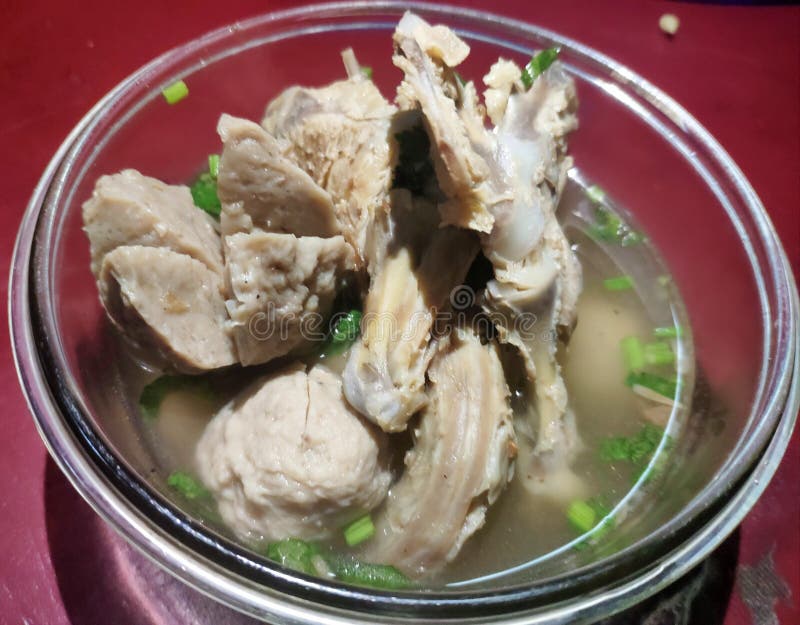 Meatballs with Chicken Bones Stock Image - Image of vegetable, fish ...