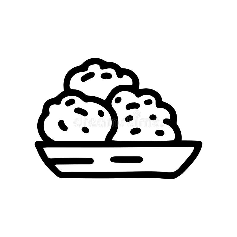 Meatballs Line Vector Doodle Simple Icon Design Stock Vector ...