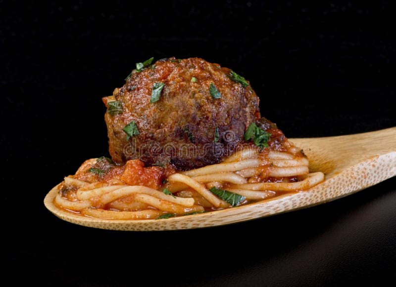 Meatballs and Spaghetti. stock photo. Image of spices - 38649848