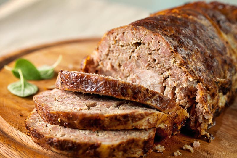 Meatloaf stock image. Image of barbecue, lunch, green - 25021787