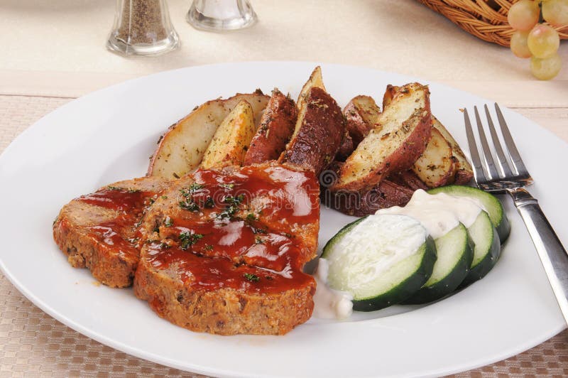 Meatloaf dinner stock image. Image of meat, steak, meal - 25061139