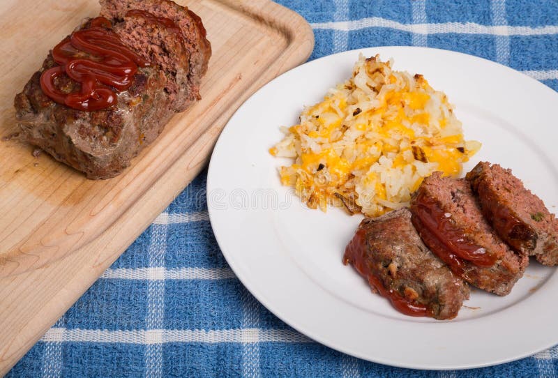Meatloaf and Hash Browns stock photo. Image of meat, beef - 48846814