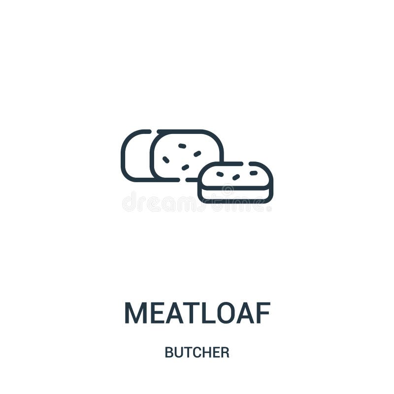 Meatloaf Icon Vector from Butcher Collection. Thin Line Meatloaf ...