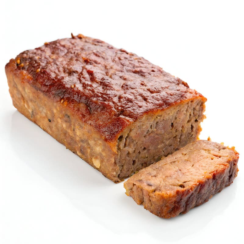 Meatloaf Isolated on White Background Stock Photo - Image of culinary ...