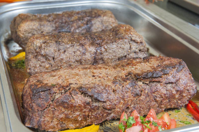 Meatloaf in Onion Sauce at a Restaurant Buffet Stock Image - Image of ...
