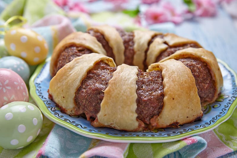 Meatloaf ring stock image. Image of baked, ring, lunch - 49480551