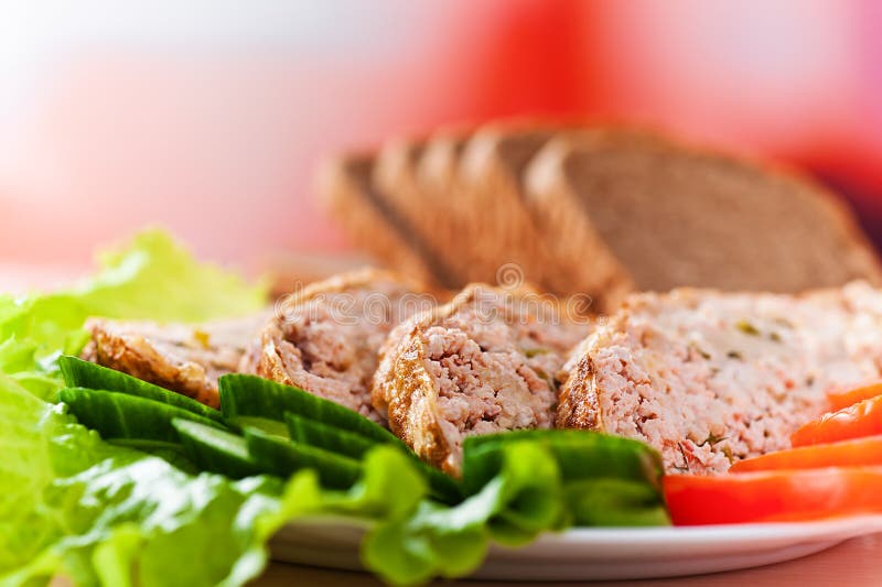 Meatloaf with Vegetables on Stock Photo - Image of dinner, appetizing ...