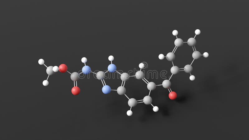 Mebendazole Molecule, Molecular Structures, Antihelminthic Agent, 3d ...