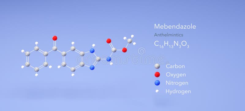 Mebendazole Molecule, Molecular Structures, Antihelminthic Agent, 3d ...