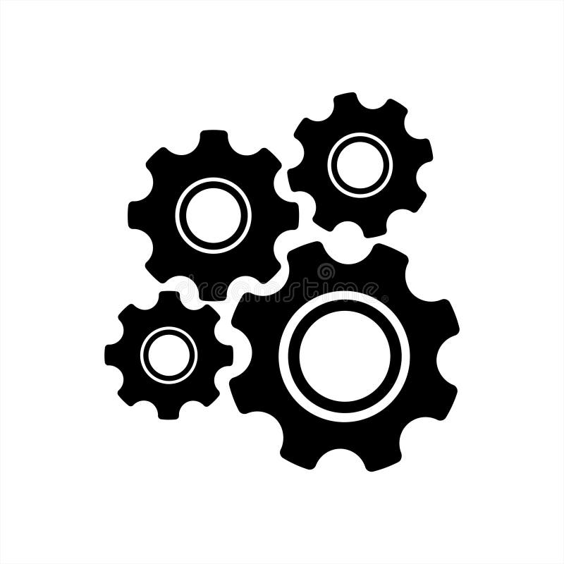 Mecanismo De Engranaje E Icono Del Vector De Los Ajustes Ilustración