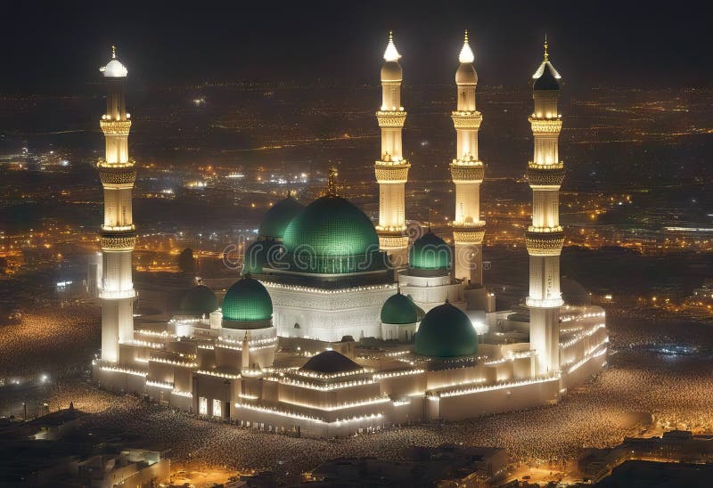 Mecca Saudi Arabia October 2022 Night View Of Masjidil Haram Mosque In Makkah City Saudia