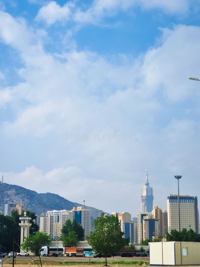 Zamzam Tower View stock image. Image of town, coast - 348148307