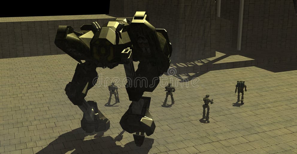 Mech walker stock illustration. Illustration of battle - 7023110