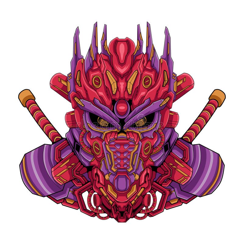 Mech Warrior Sci-fi Samurai Illustration Stock Illustration ...