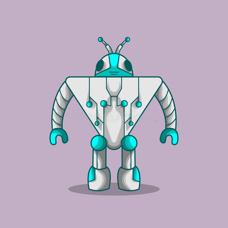 Triangle Man Robot Mecha Mascot Stock Vector - Illustration of icon ...