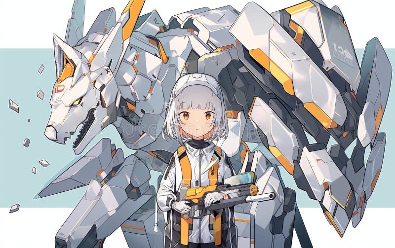 Mecha-anime portrait stock illustration. Illustration of mechaanime ...