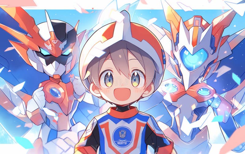 Mecha-anime portrait stock illustration. Illustration of cyborg - 292586029