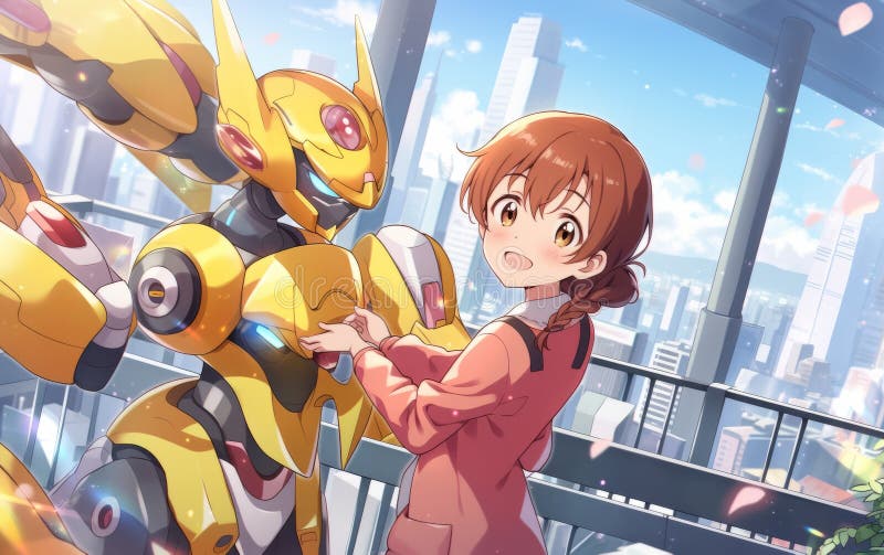 Mecha-anime portrait stock illustration. Illustration of mechanical ...