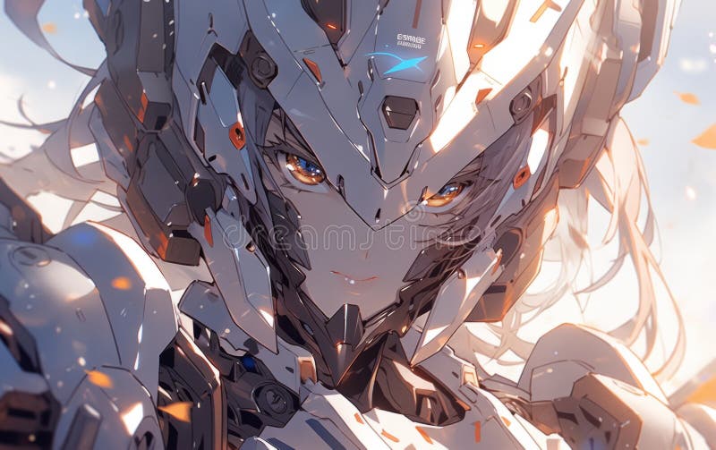 Mecha-anime portrait stock illustration. Illustration of generated ...