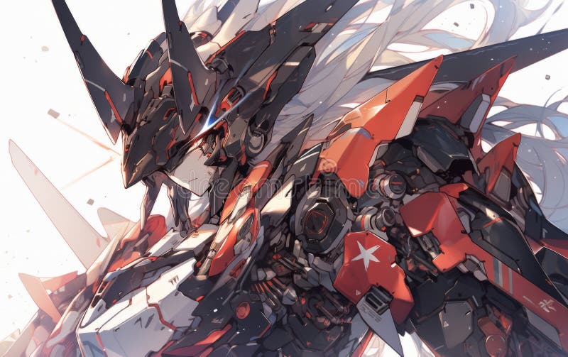 Mecha-anime portrait stock illustration. Illustration of technology ...