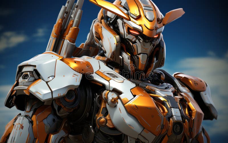 Mecha-anime portrait stock illustration. Illustration of futuristic ...