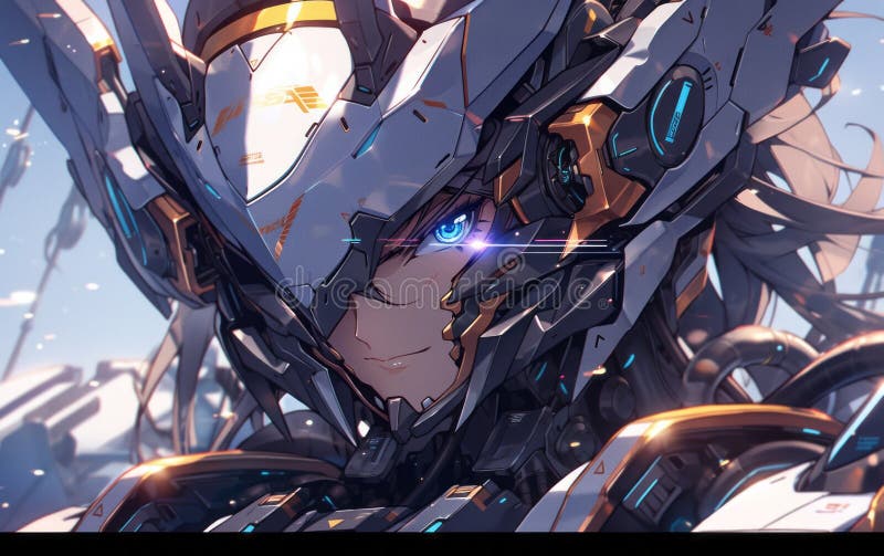 Mecha-anime portrait stock illustration. Illustration of anime - 292587941