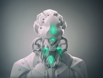 Mecha bust stock illustration. Illustration of cool, cybernetic - 49126547
