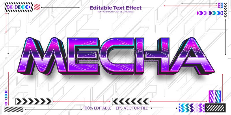 Mecha Editable Text Effect in Modern Cyber Trend Style Stock Vector - Illustration of template ...