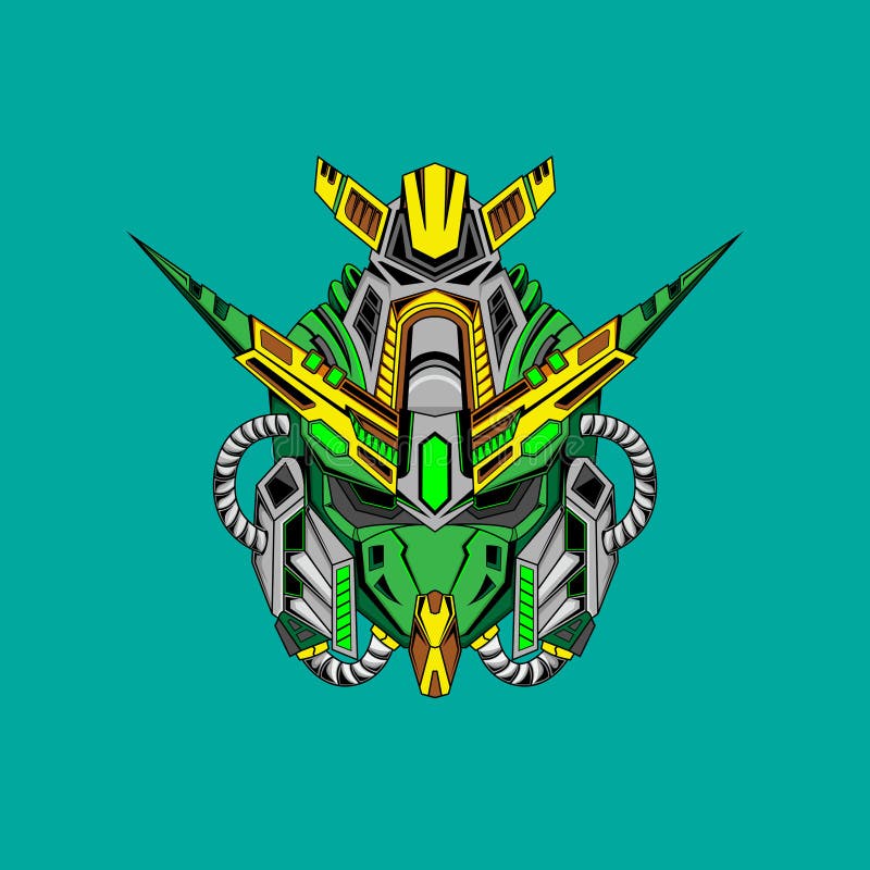 Mecha Head Basic Costum Robotic Design with Modern Illustration Stock ...
