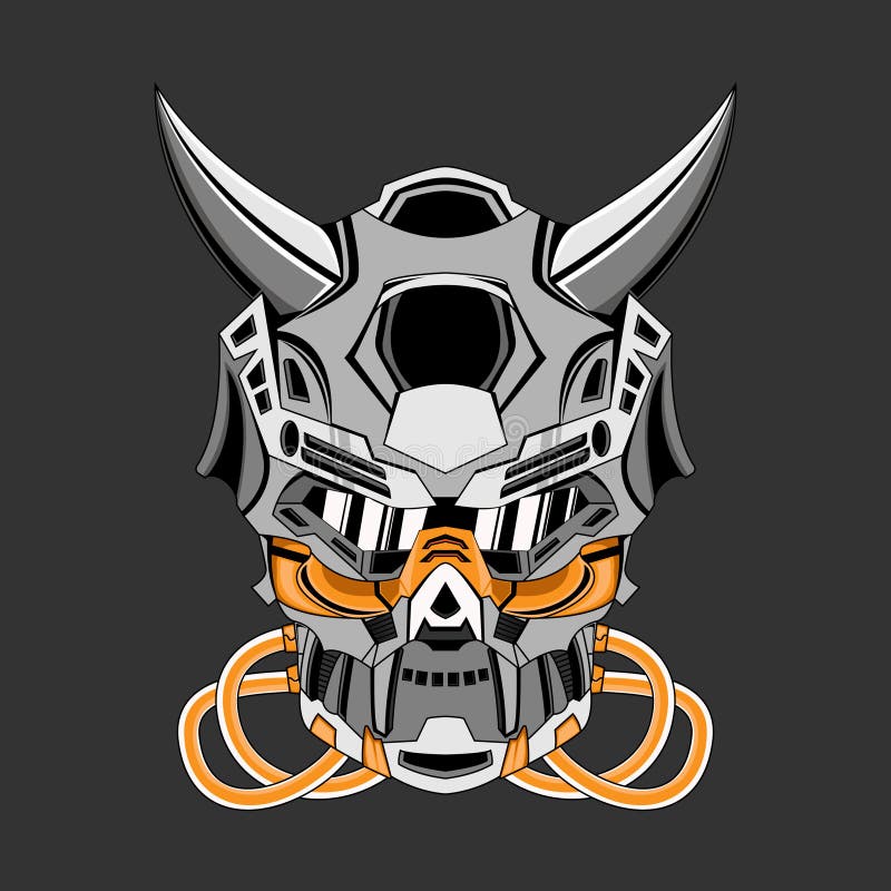 Mecha Head Basic Costum Robotic Design with Modern Illustration Stock ...