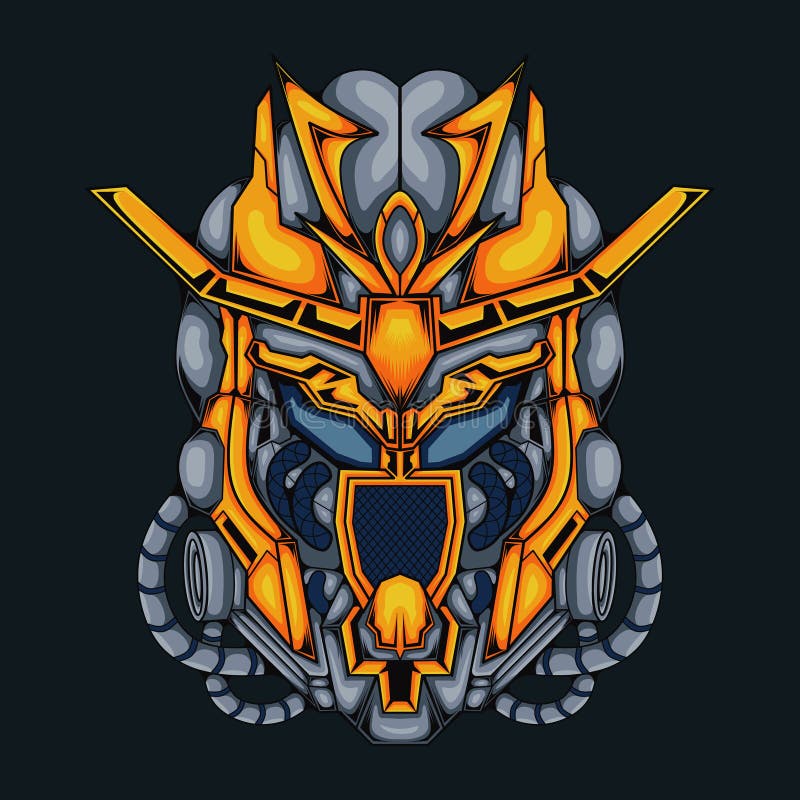 Mecha Head Robot Illustration Stock Illustration - Illustration of ...