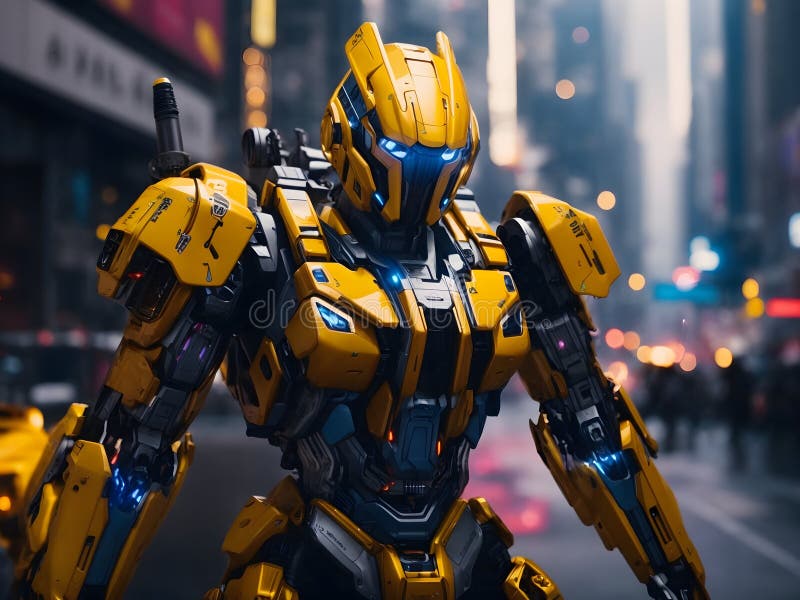 Mecha Robot Created with Generative AI Stock Illustration ...