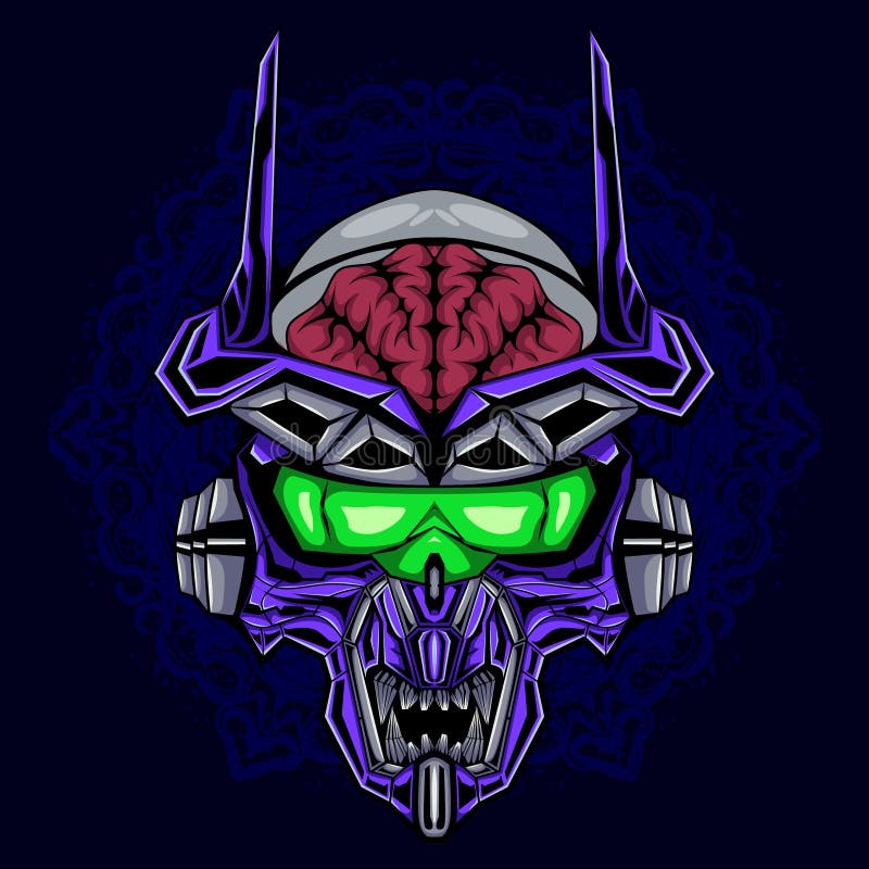 Mecha Bee Robot Head Illustration Stock Vector - Illustration of icon ...