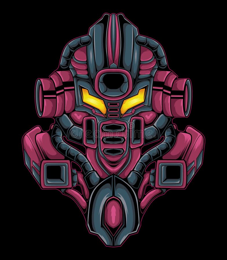 Mecha Robot Vector Illustration Stock Vector - Illustration of metal ...