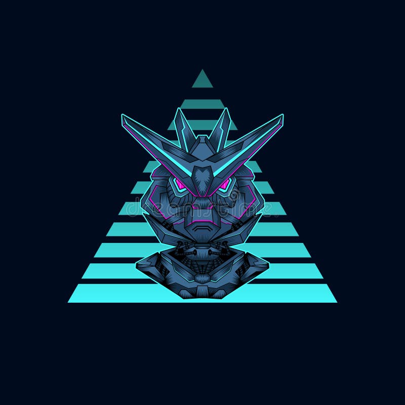Mecha with Sacred Geometry Background Vector Graphic Design ...