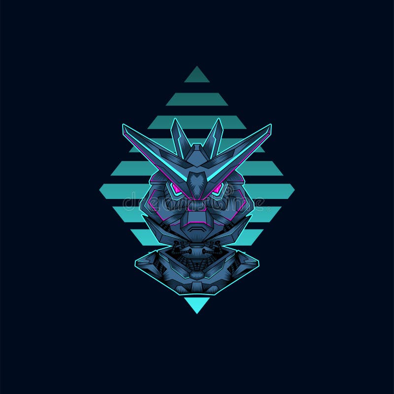 Mecha with Sacred Geometry Background Vector Graphic Design ...