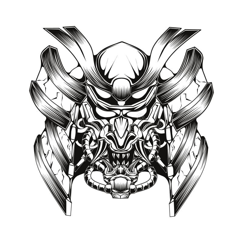 Mecha Samurai Illustration Robotic Stock Vector - Illustration of ...