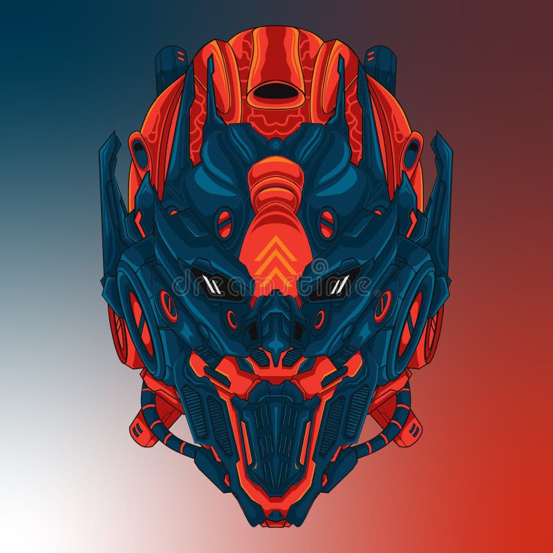 Mecha Tactical Robot Head Vector Stock Illustration - Illustration of ...