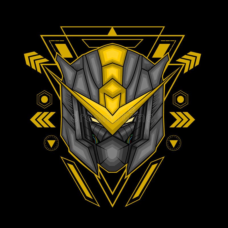 Mecha Theme Of Head Robot Illustration Vector Stock Vector ...