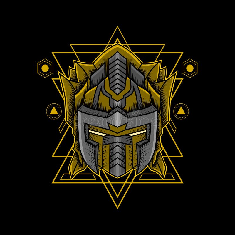 Mecha Theme of Head Robot Illustration Vector Stock Vector ...