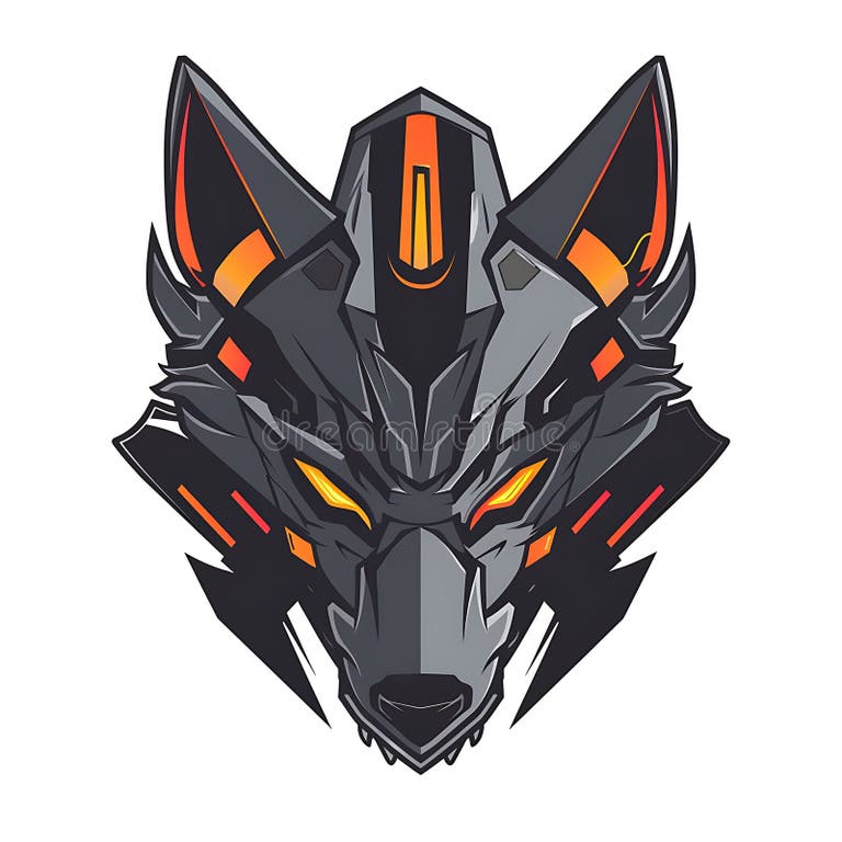 Mecha Wolf with Laser Eyes Logo Stock Vector - Illustration of style ...